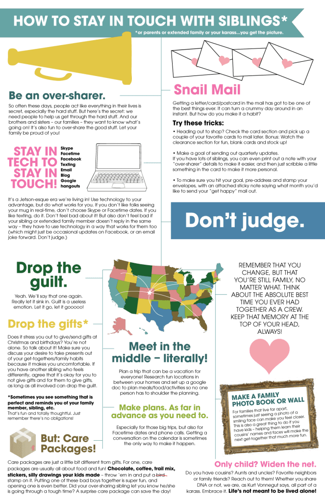 Infographic: How to Stay in Touch with Siblings (or any family, really ...