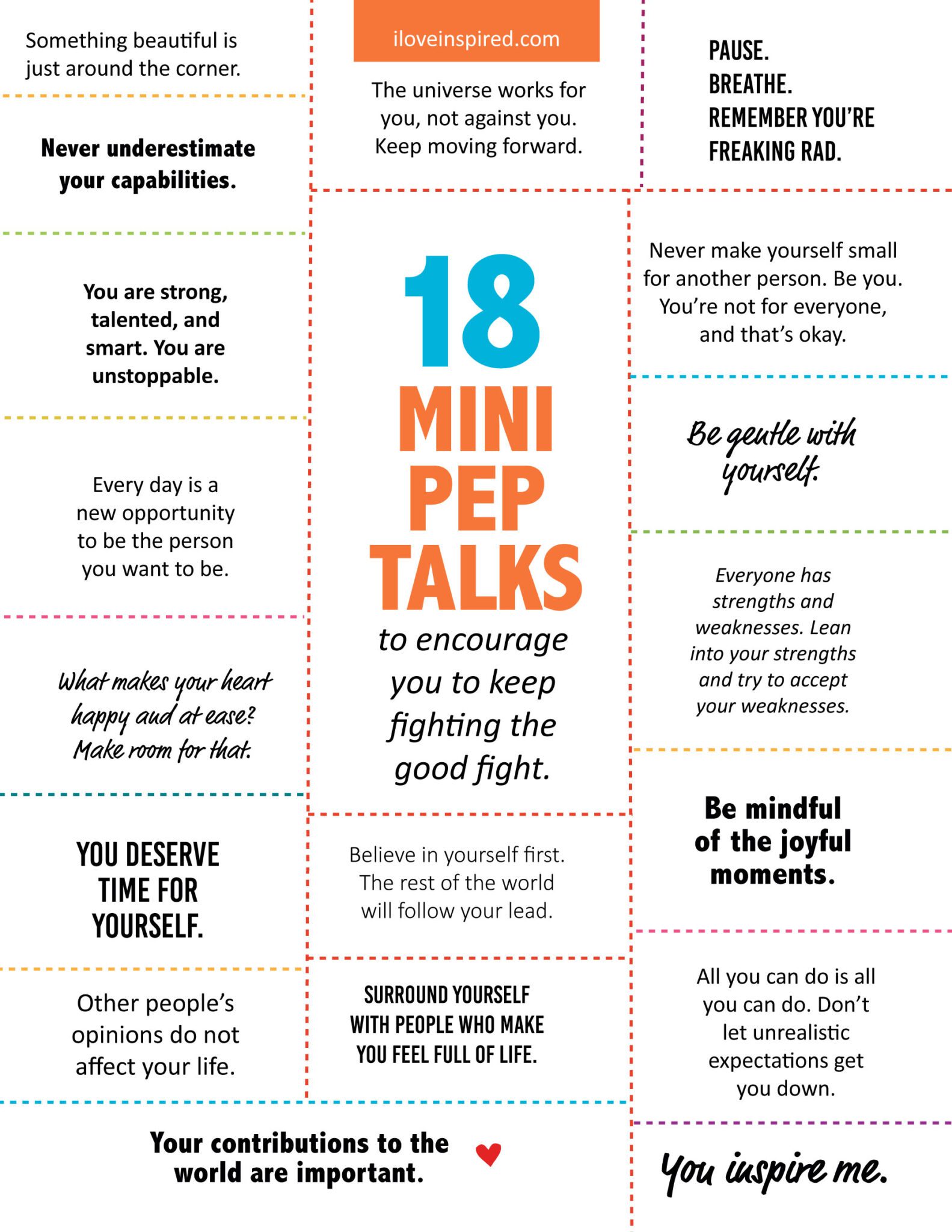 18 Mini Pep Talks » I Love Inspire(d)